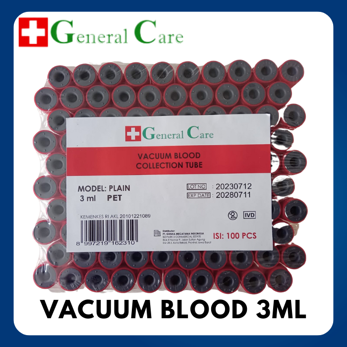 Jual Tabung EDTA 3ml PET GENERAL CARE Vacuum Blood Collection Tube ...