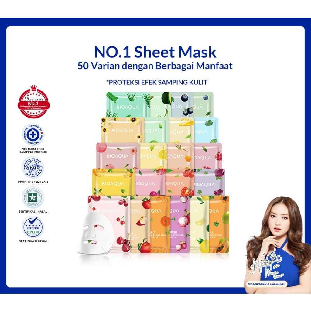Jual BIOAQUA Masker Sheet Mask Vegetables and Fruits Series Natural ...