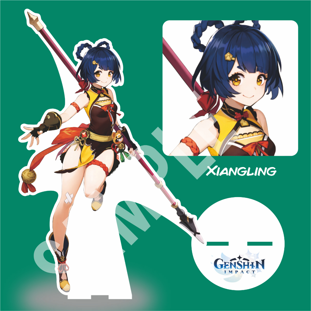 Jual GI LIYUE Akrilik Standee Aether Beidou Chongyun Ganyu Hutao Keqing ...