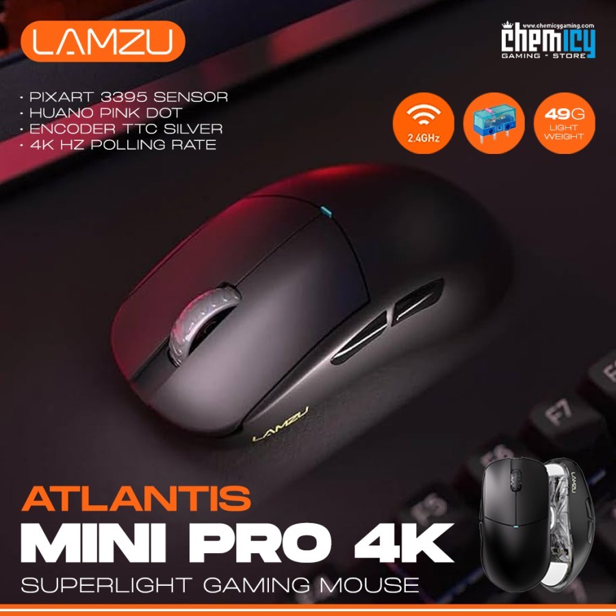 Jual Lamzu Atlantis Mini Pro 4K LIghtweight Gaming Mouse | Shopee Indonesia