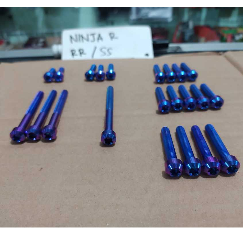 Jual Baut Titanium GR5 Set Bak Kanan Kiri Mesin Kawasaki Ninja RR R SS | Shopee Indonesia