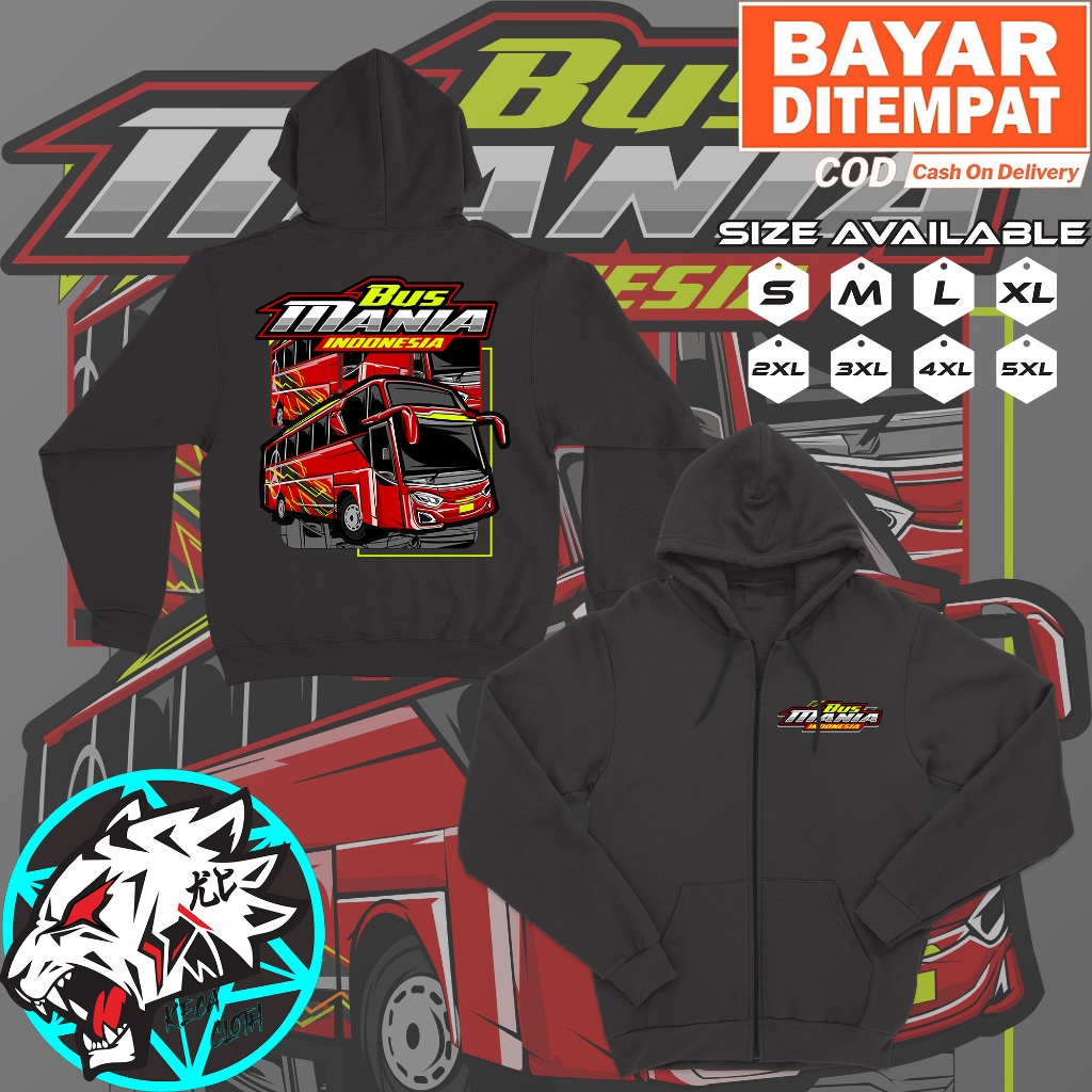 Jual Jaket Zipper Bus Mania Indonesia Big Size Jumbo Hoodie Driver Bus ...