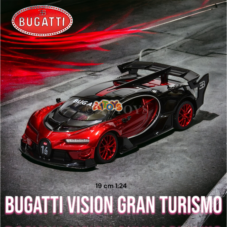 Jual Miniatur diecast mobil Bugatti Vision Gran Turismo merah 19 cm 1: ...