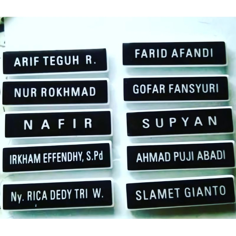 Jual Name Tag Akrilik papan nama dada Acrilic Pengait Peniti Grafir ...