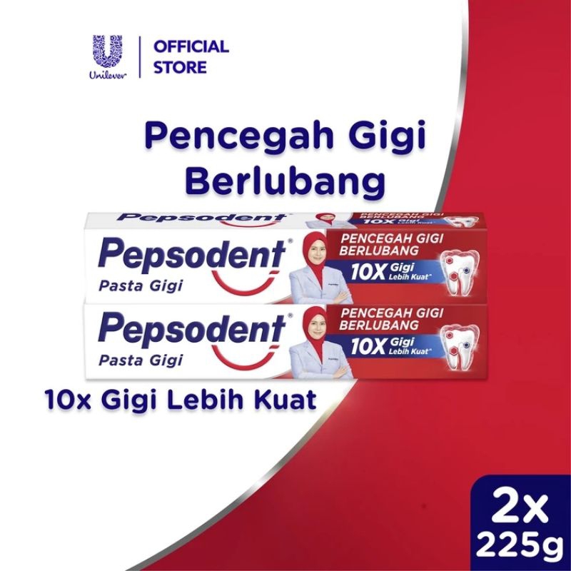 Jual Pepsodent 225gr isi 2/pasta gigi/odol isi 2 ukuran 225gr | Shopee ...
