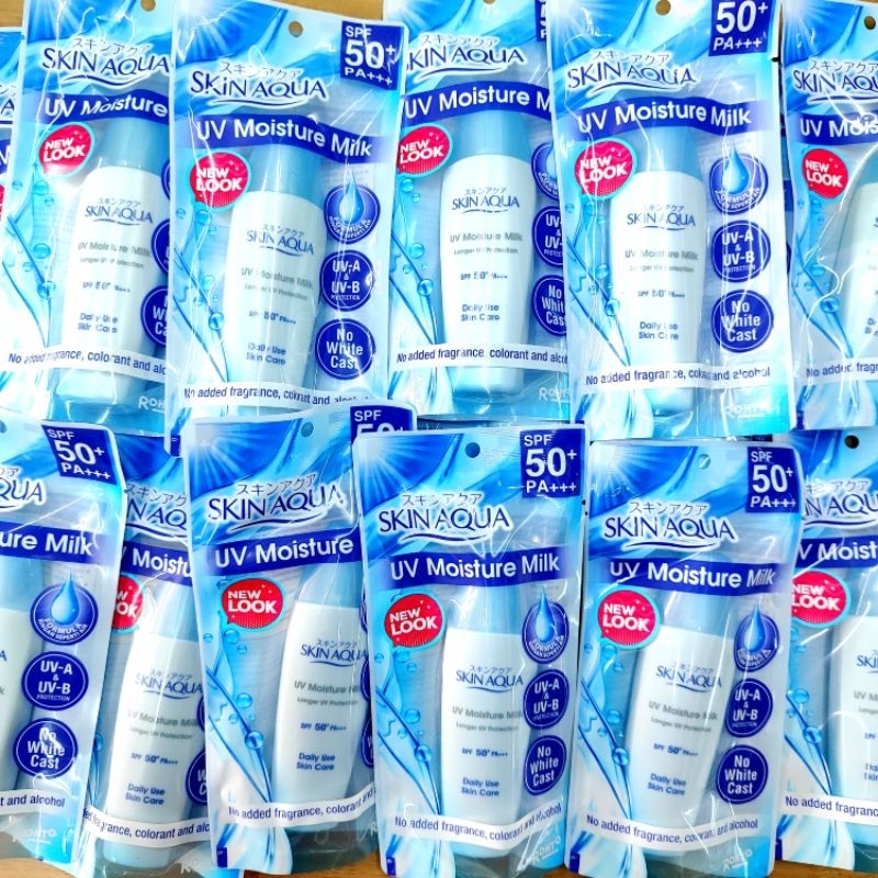 Jual Skin Aqua TUTUP BIRU skinaqua uv moisture milk spf 50+ pa+++ sun ...