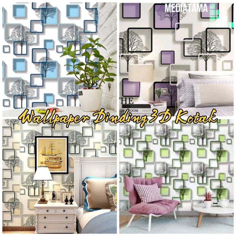 Jual Wallpaper Dinding 3D Kotak Ukuran 45 Cm x 10 Meter | Shopee Indonesia