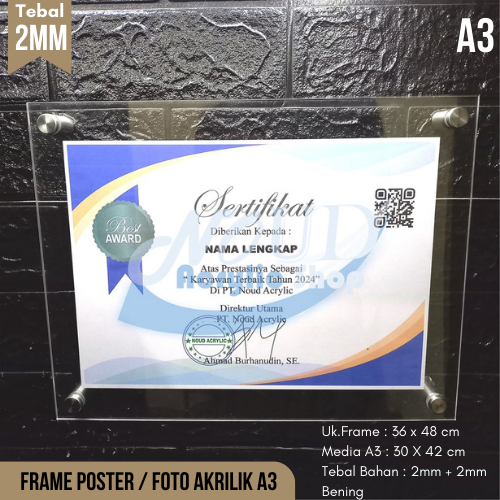 Jual Frame Foto Akrilik / Frame Poster / Banner / Display Banner A3 | Shopee Indonesia