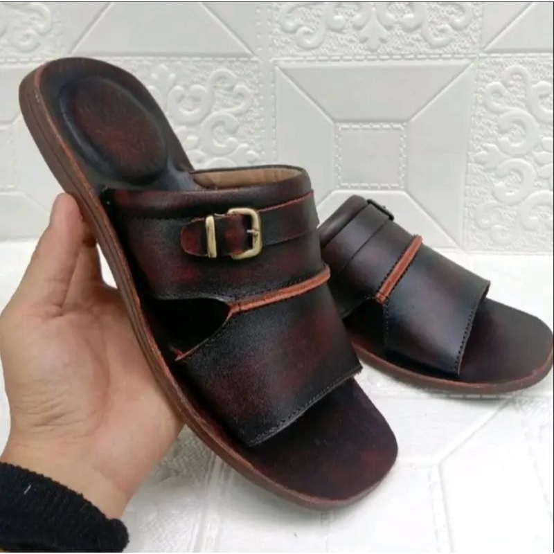 Jual Sandal pria kulit asli sendal pria kulit asli bisa (COD) | Shopee ...