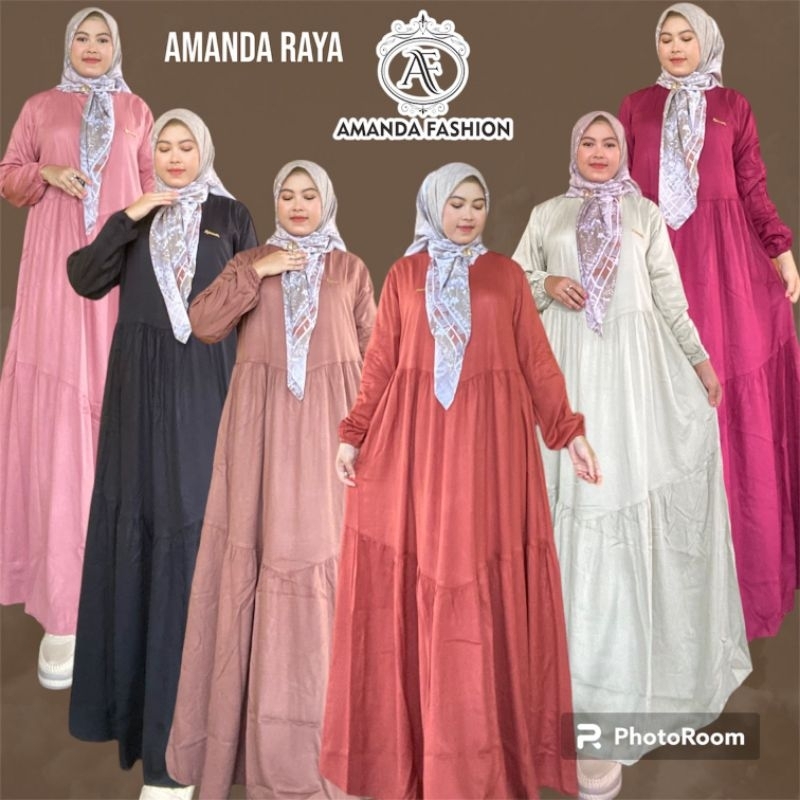 Jual Gamis Amanda Raya Polos (Free pouch, goodie bag) | Shopee Indonesia