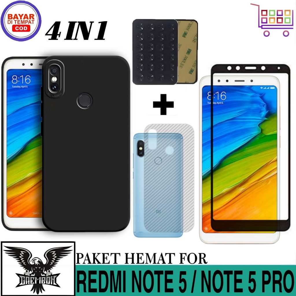 Jual SOFT CASE XIAOMI REDMI NOTE 5 5 PRO FREE TEMPERED GLASS + GARSKIN DAN GURITA | Shopee Indonesia