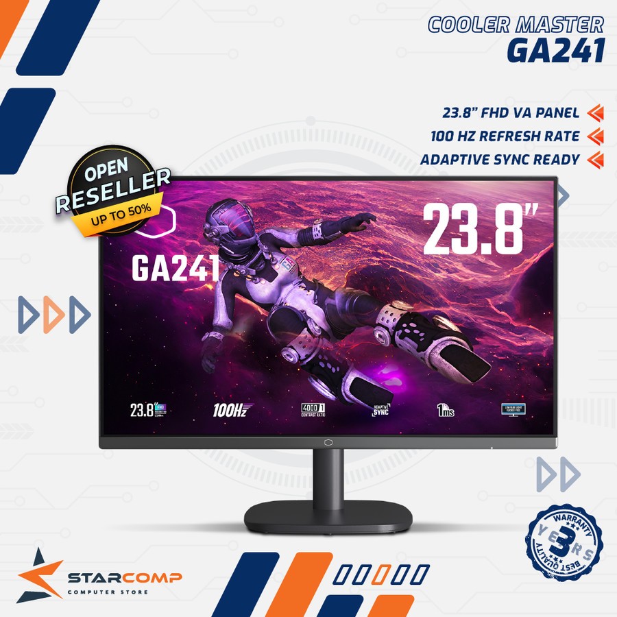 Jual Cooler Master GA241 Monitor 24" VA 100Hz 1ms sRGB 99% Adaptive ...