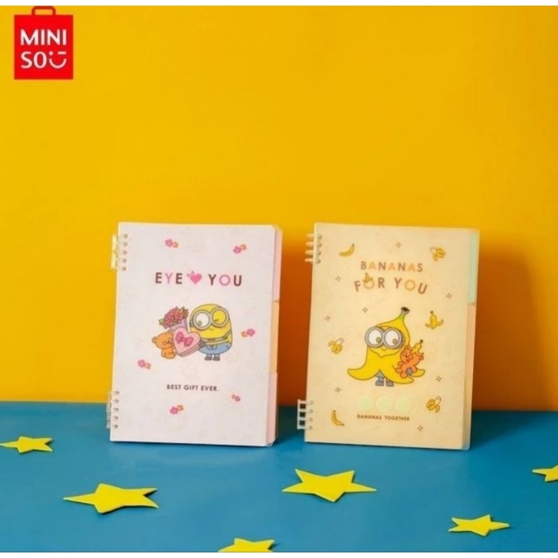 Jual Miniso Minions Collection B5 Loose-Leaf Wire-bound Book | Shopee ...