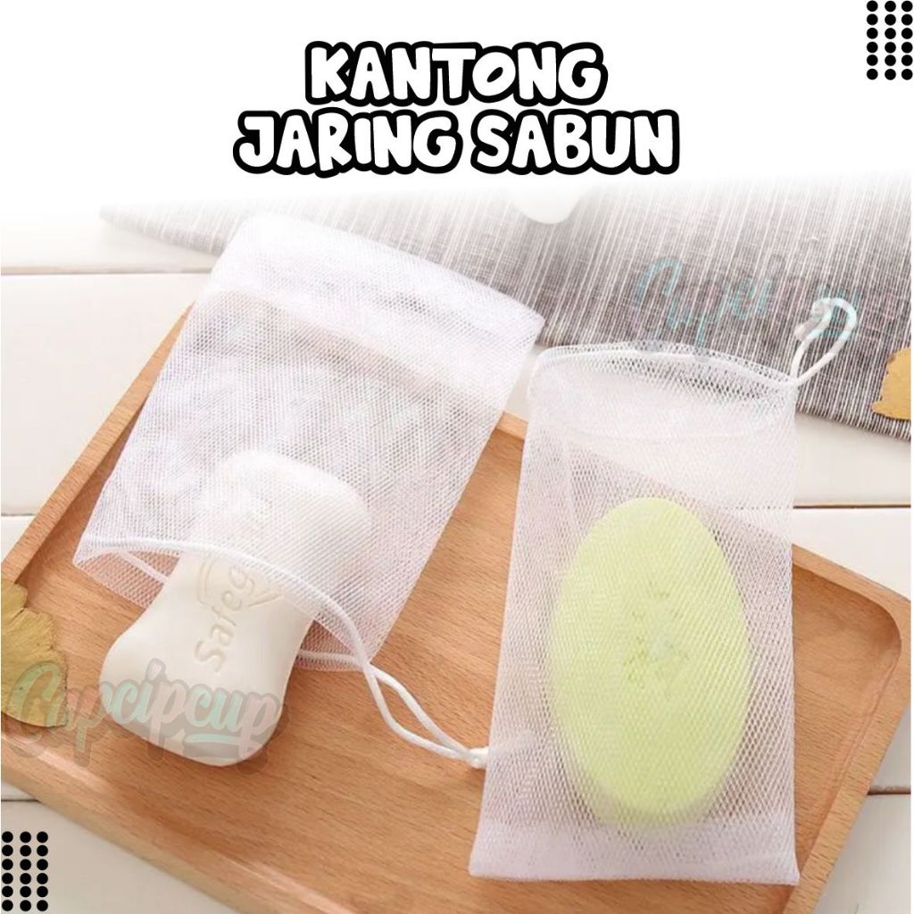 Jual Kantong Jaring Busa Sabun Batang Double Layer Pouch Sabun Jaring ...