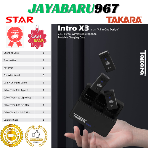 Jual Takara INTRO X3 Mic Wireless | Shopee Indonesia