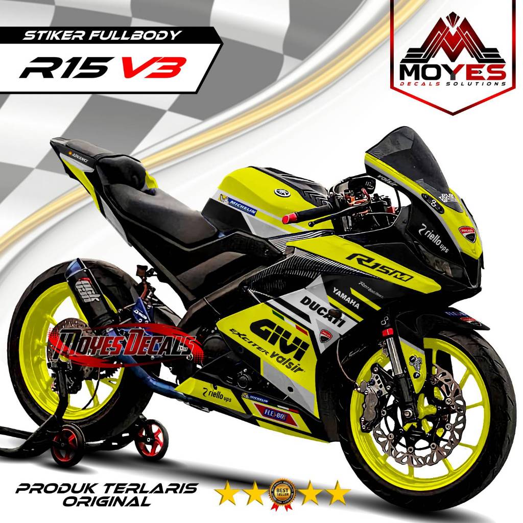 Jual TERBARU Decal R15 V3 Fullbody Dekal Stiker Yamaha R15 V3 Fullbody ...
