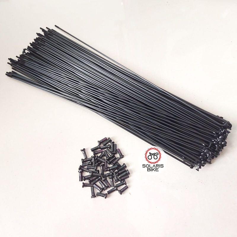 Jual Ruji Spoke Jari-jari Sepeda MTB 27,5 Hitam 72pcs Steel 14 x 272mm ...