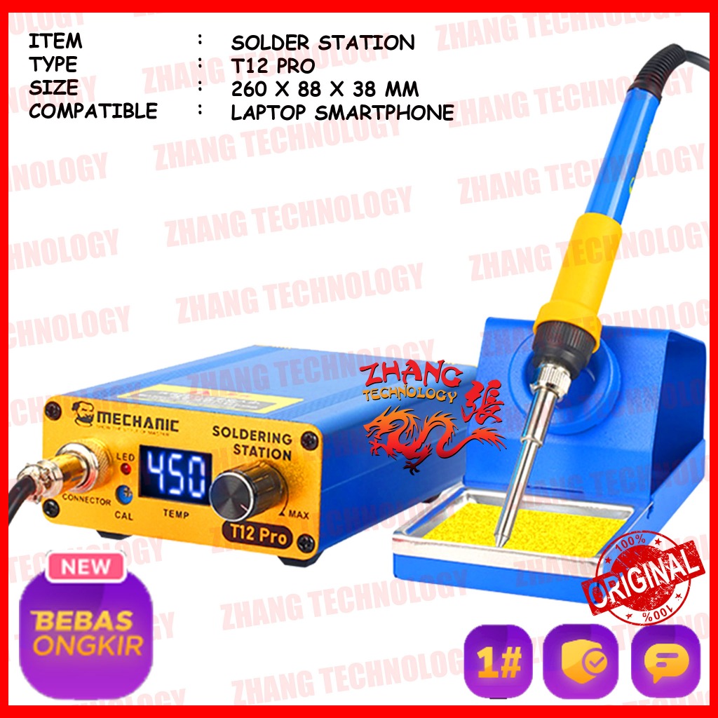 Jual SOLDER STATION MECHANIC T12 PRO SOLDERING 450C ORIGINAL | Shopee Indonesia