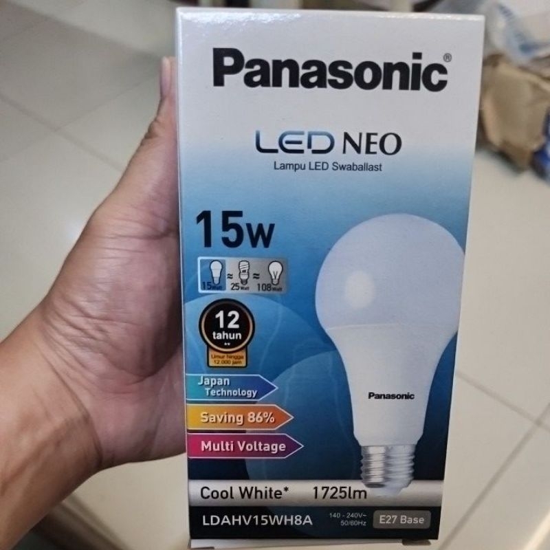 Jual Panasonic Led Bulb 15W 4000K / Cool White / Semi Putih | Shopee ...