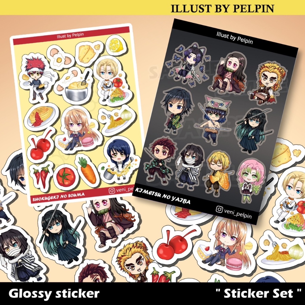 Jual stiker sticker anime sticker shokugeki no souma food wars demon ...