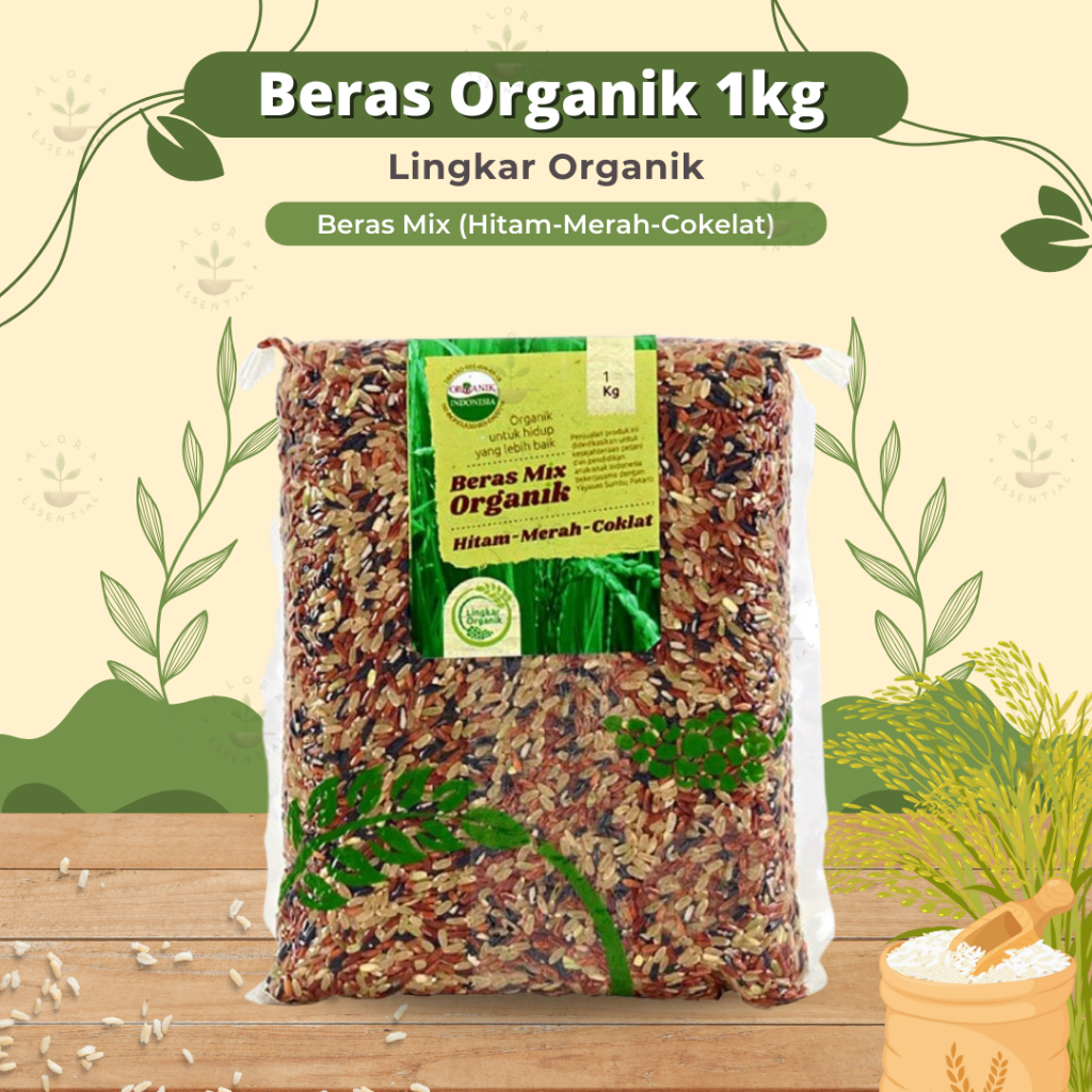 Jual Lingkar Organik Beras Mix Organik (Hitam - Merah - Coklat) 1 kg ...