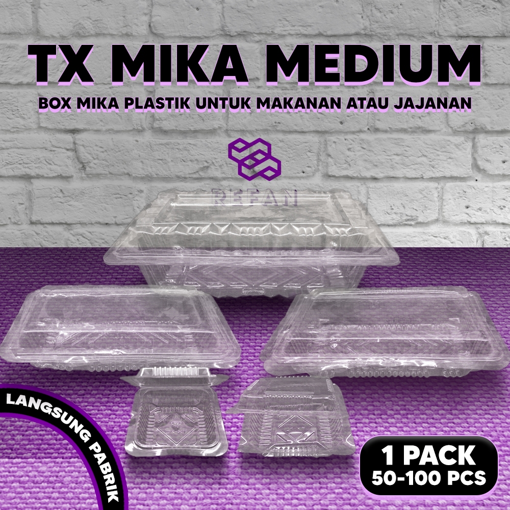 Jual Box mika semua ukuran / Kotak mika kue ukuran sedang / mika kue ...