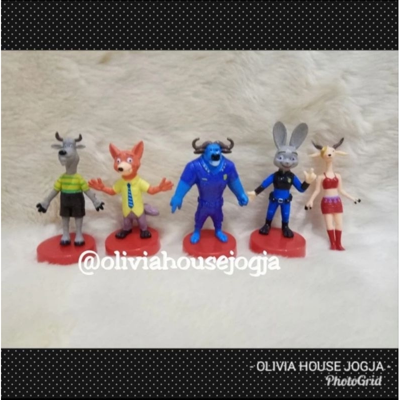 Jual Action Figure Zootopia Alas Merah Set 5in1 Cake Topper Set ...