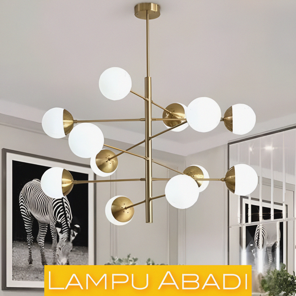 Jual Lampu Gantung Hias Minimalis Modern Mewah Ruang Tamu Ruang Makan 12 Bola Kaca | Shopee ...