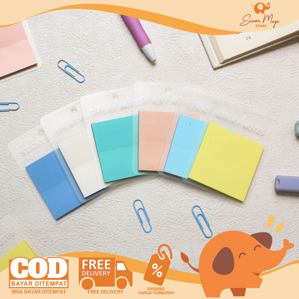 Jual A Colorful Square See-Through Sticky Notes / Sticky Notes Tempel ...