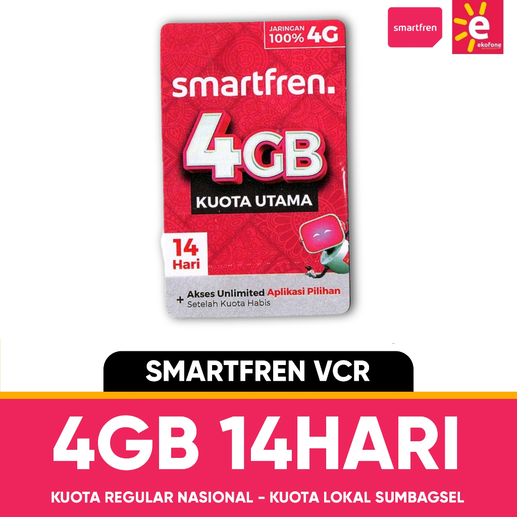 Jual SMARTFREN 4GB 14 HARI (VCR) | Shopee Indonesia