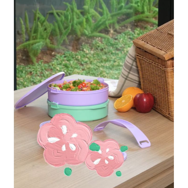 Jual Click To Go Round 2 SUSUN REG / rantang bulat tupperware | Shopee ...