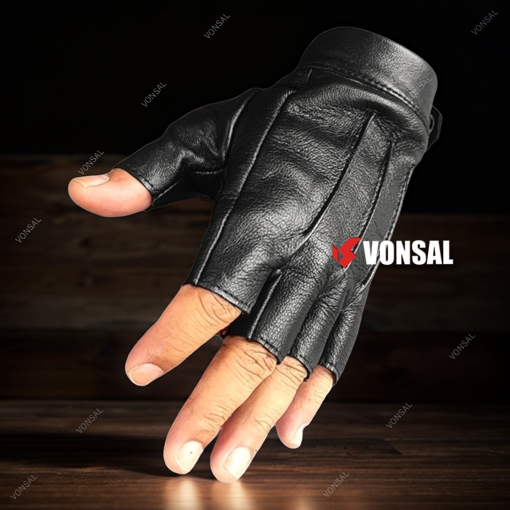 Jual Sarung Tangan Kulit Cubit Setengah Jari Warna Hitam - RB002 ...