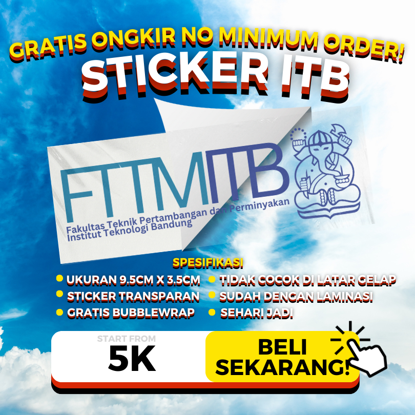 Jual FTTM ITB STICKER KAMPUS STIKER INSTITUT TEKNOLOGI BANDUNG SBM SITH ...