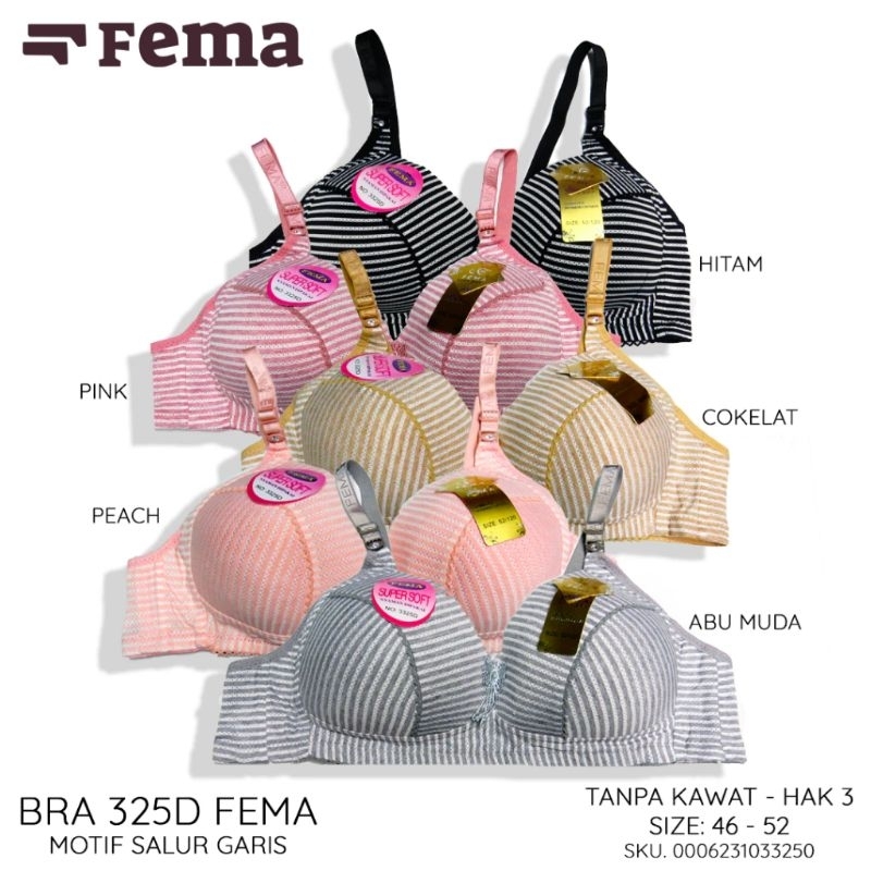 Jual BRA BH SUPER JUMBO CUP D FEMA 3325D BH Big Size 46-52 Busa Tanpa ...