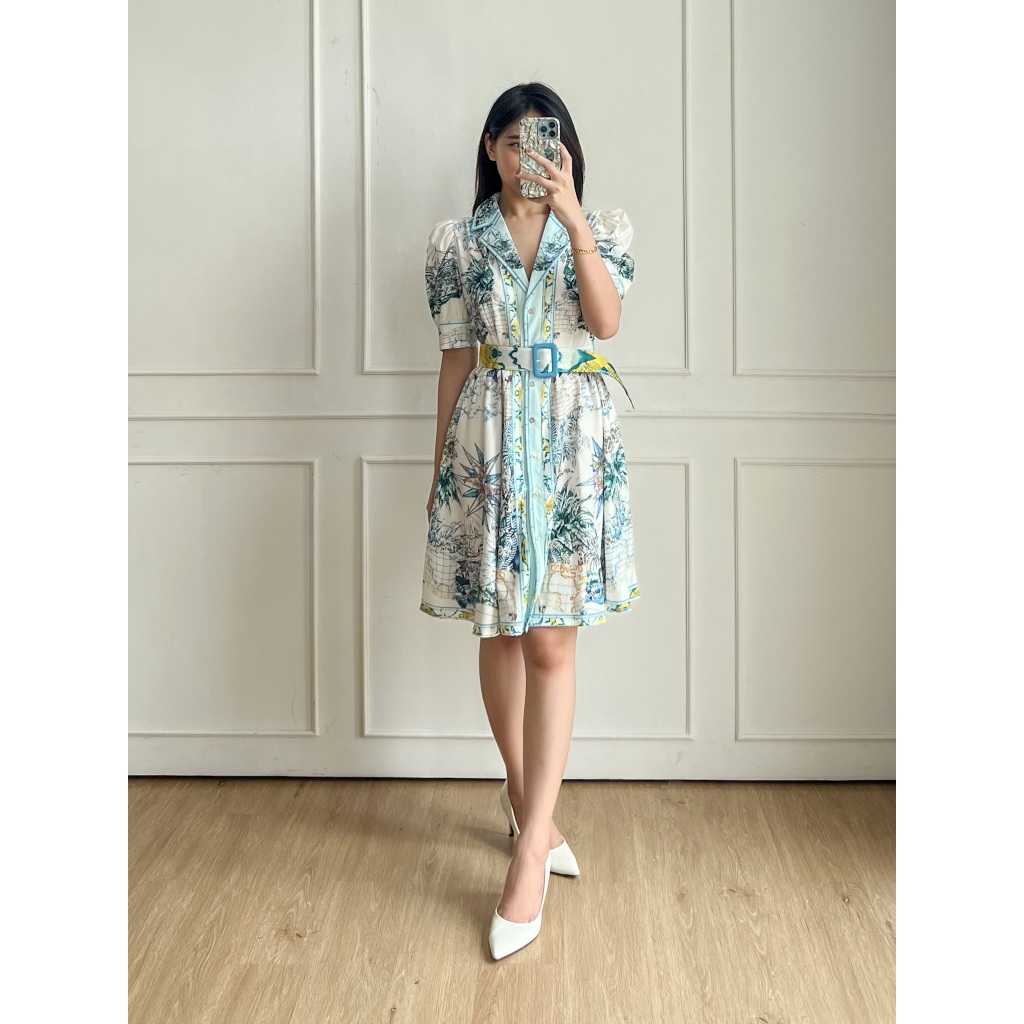 Jual DOLLA - Darcy Dress Mini Pattern Formal Dress | Shopee Indonesia
