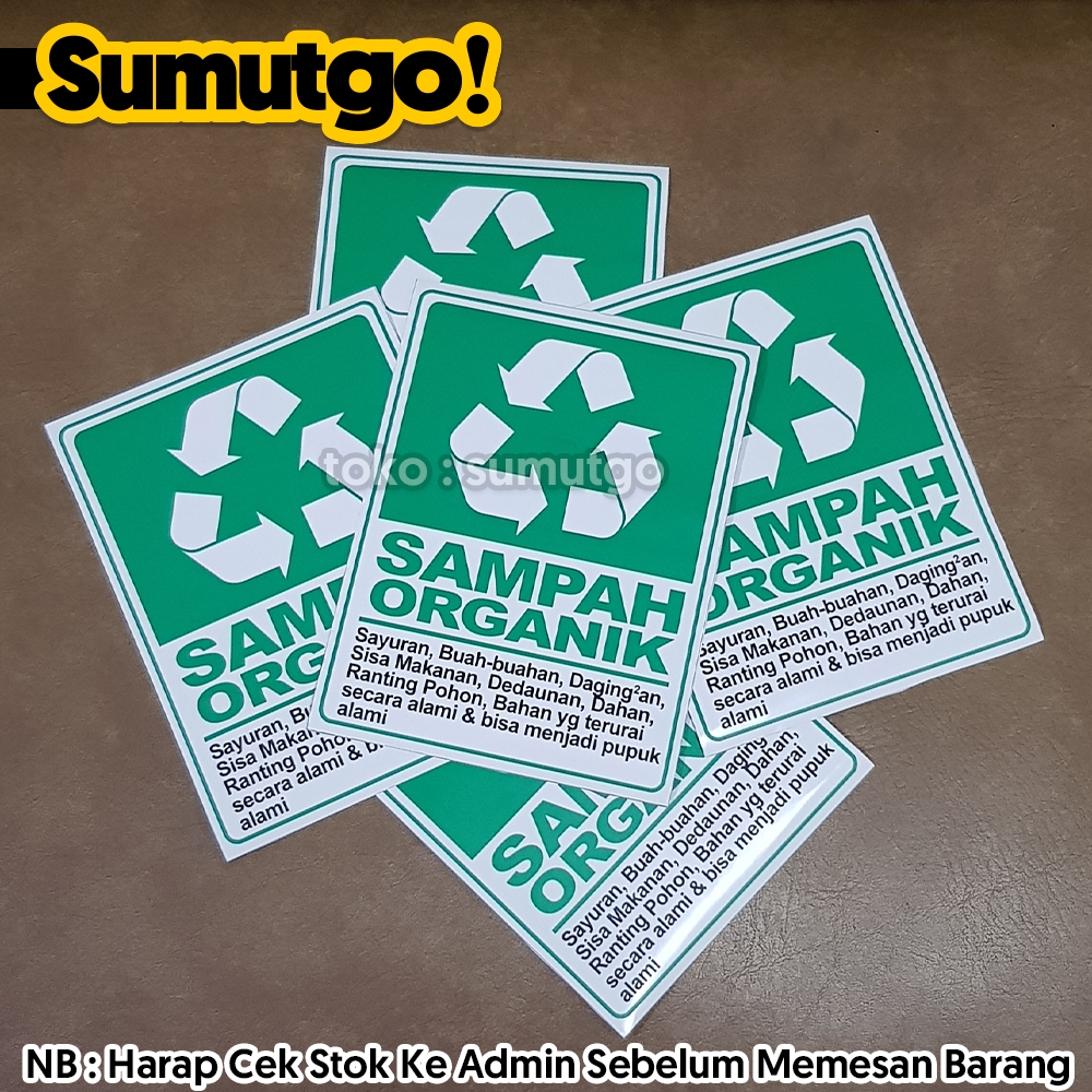 Jual Stiker Sampah Organik Organic Biodegradable Waste Hijau uk 15 x 20 ...