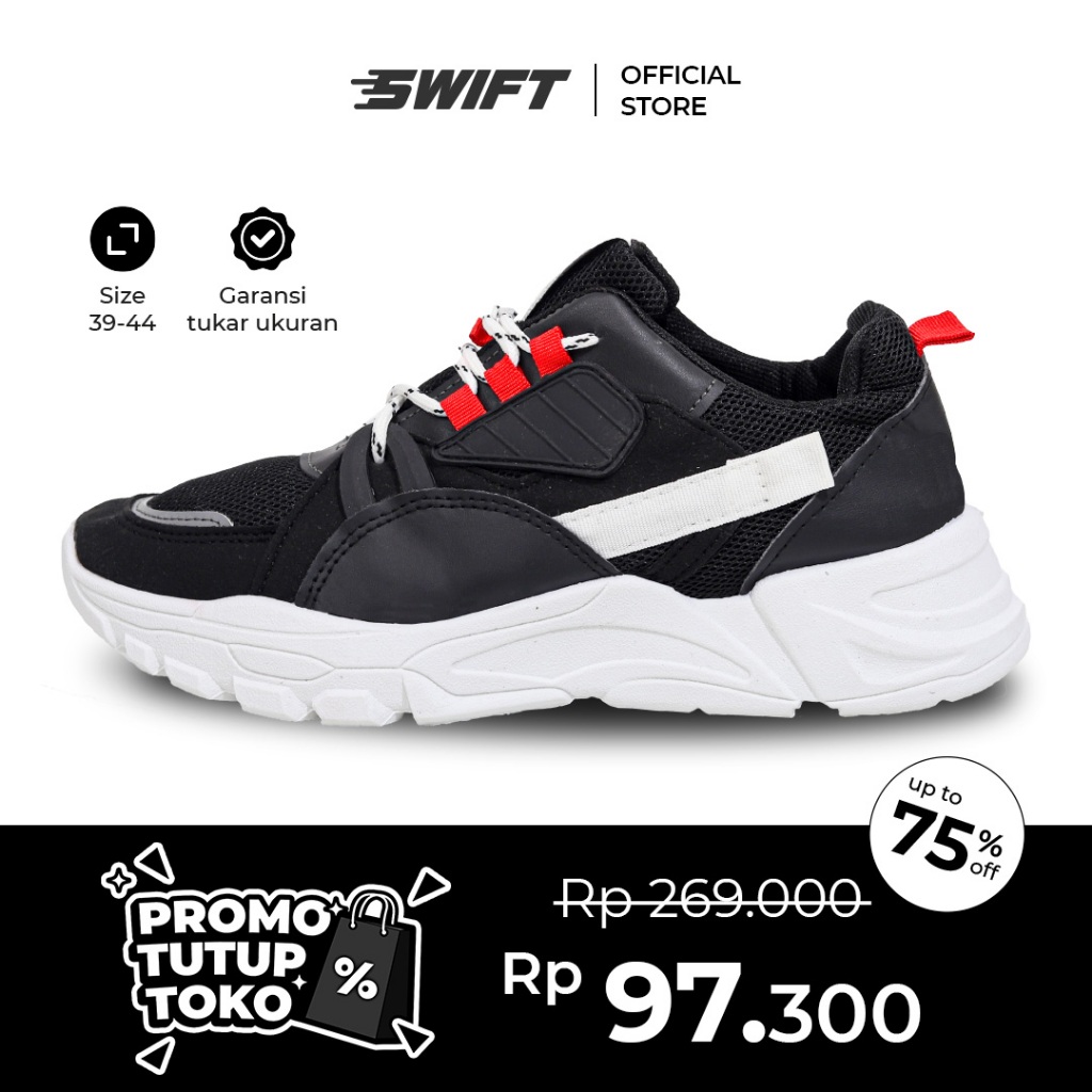 Jual Swift – Rise Black Red - Sepatu Sneakers Casual | Shopee Indonesia