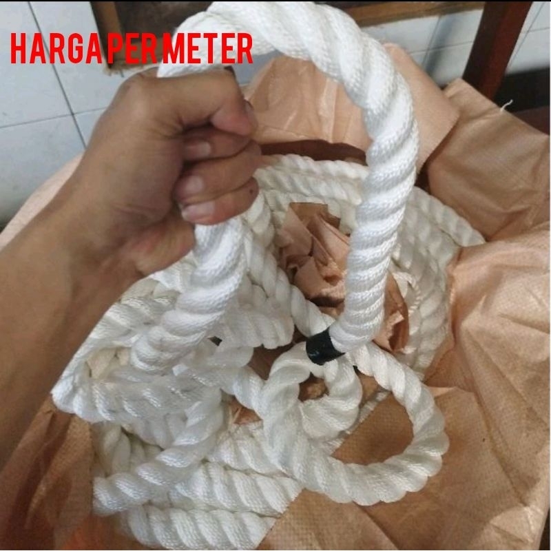 Jual 1 Meter Tali Tambang Ukuran 24mm Harga Per Meter Nylon Besar Nilon ...