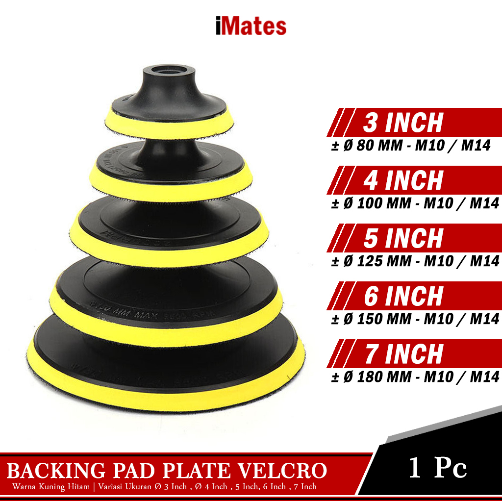 Jual Backing Pad Tatakan Amplas dan Mesin Poles Ukuran 3 4 5 6 7 Inch ...