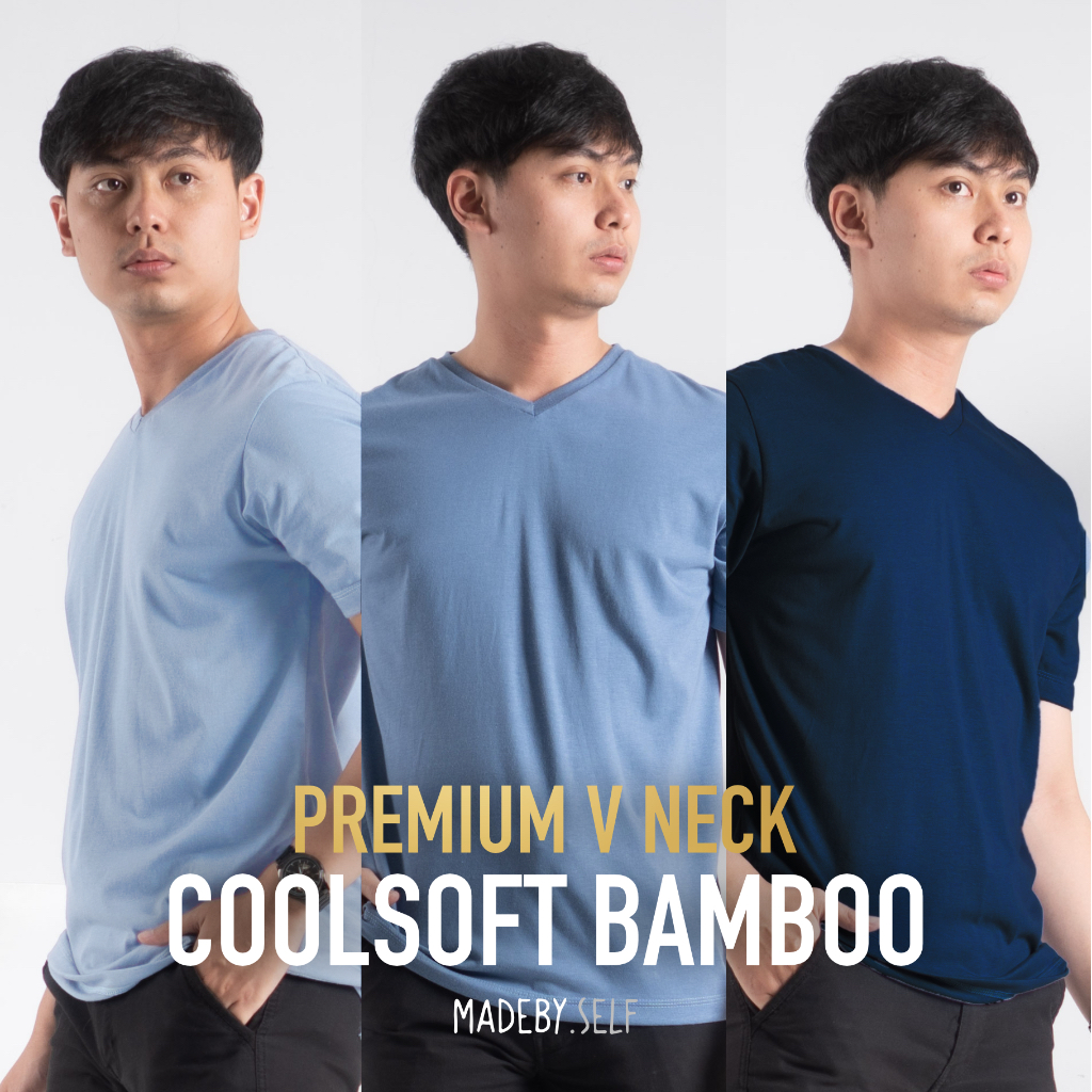 Jual Kaos Polos V Neck BAMBOO COOLSOFT COTTON 100% Ringspun Katun Bambu ...
