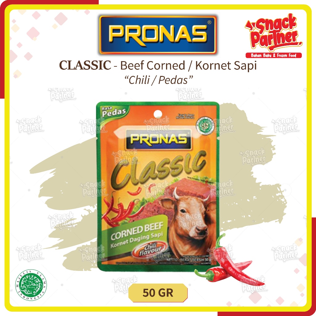 Jual PRONAS - CLASSIC KORNET SAPI 50 GR / SACHET - Daging Beef Corned ...
