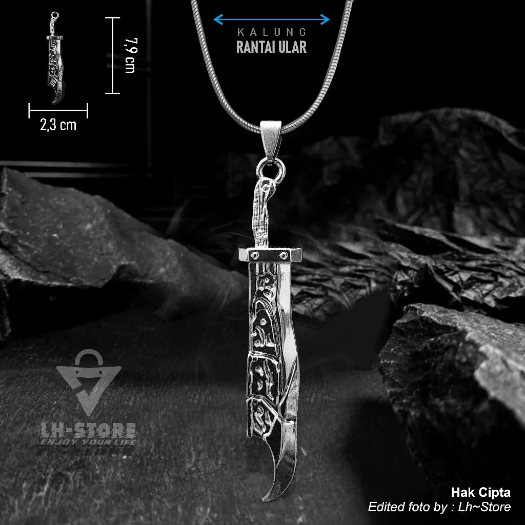 Jual Kalung Titanium Liontin Pedang Imam Ali Zulfikar Kaligrafi Arab ...