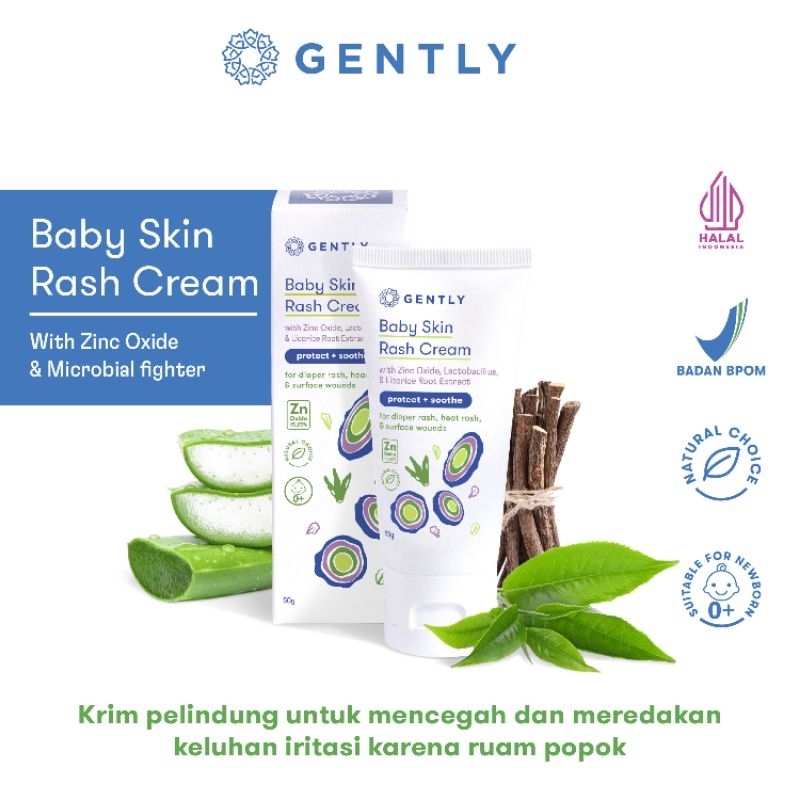 Jual Gently Baby Rash Cream 50 gram/Cream Pereda Ruam Popok pada Bayi ...