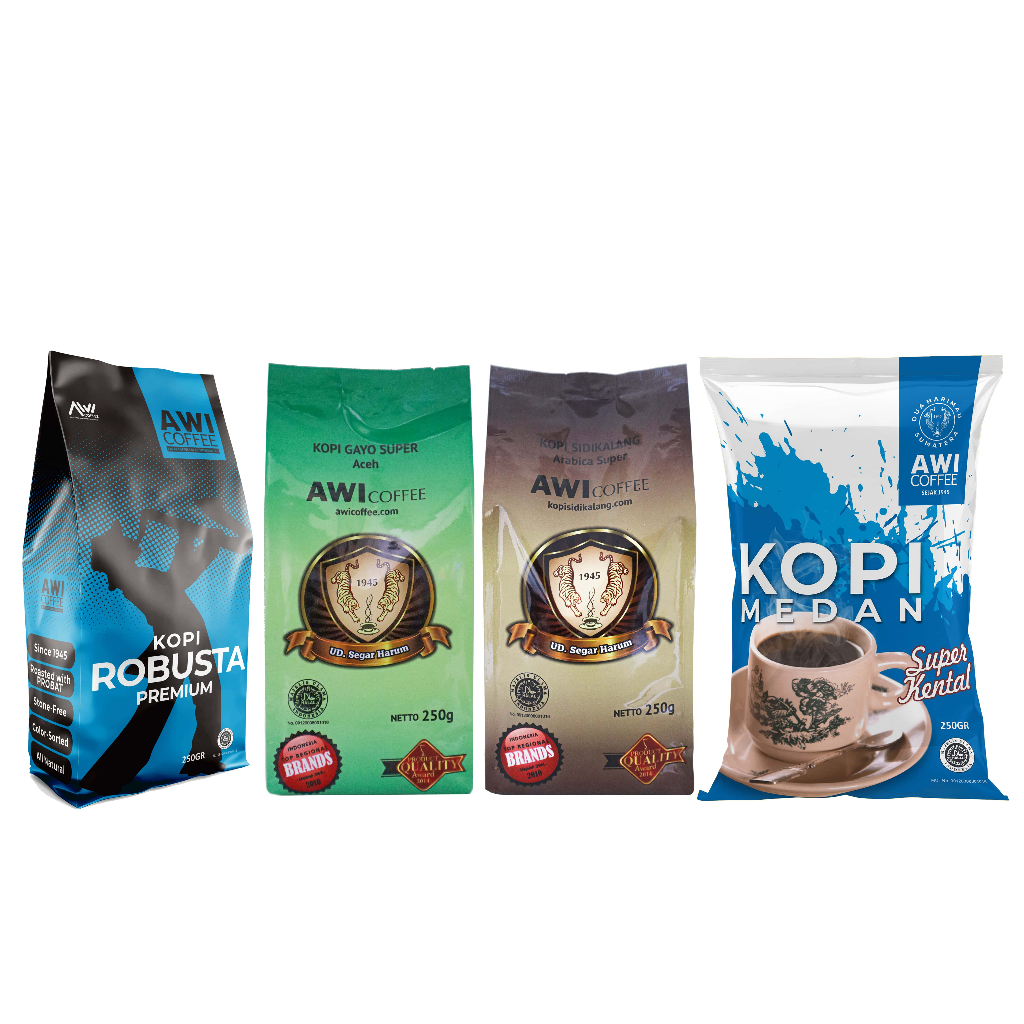 Jual Awi Coffee Kopi Tradisional Warkop 4 Pcs X @250Gr | Arabica |Grade ...