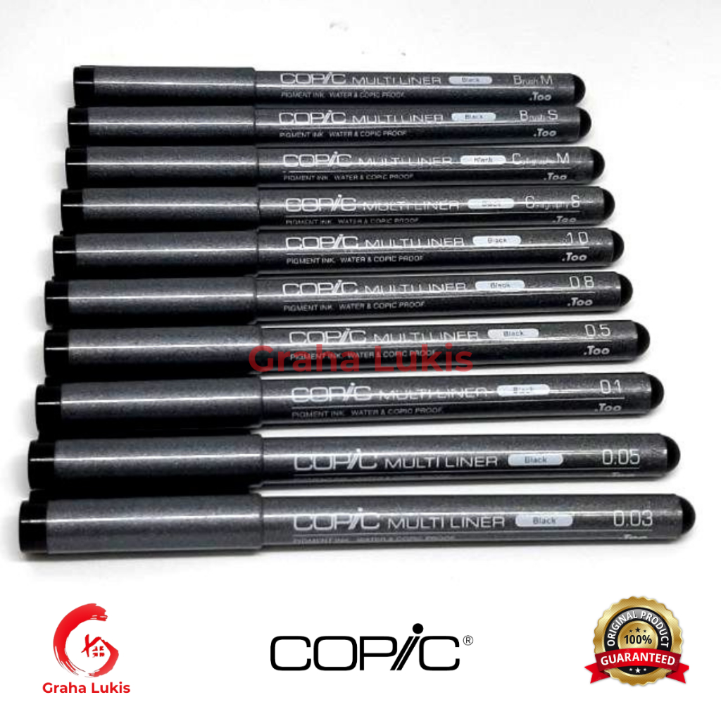 Jual Copic Multiliner Black 0.03 - 1.0 / Drawing Pen Copic Black ...