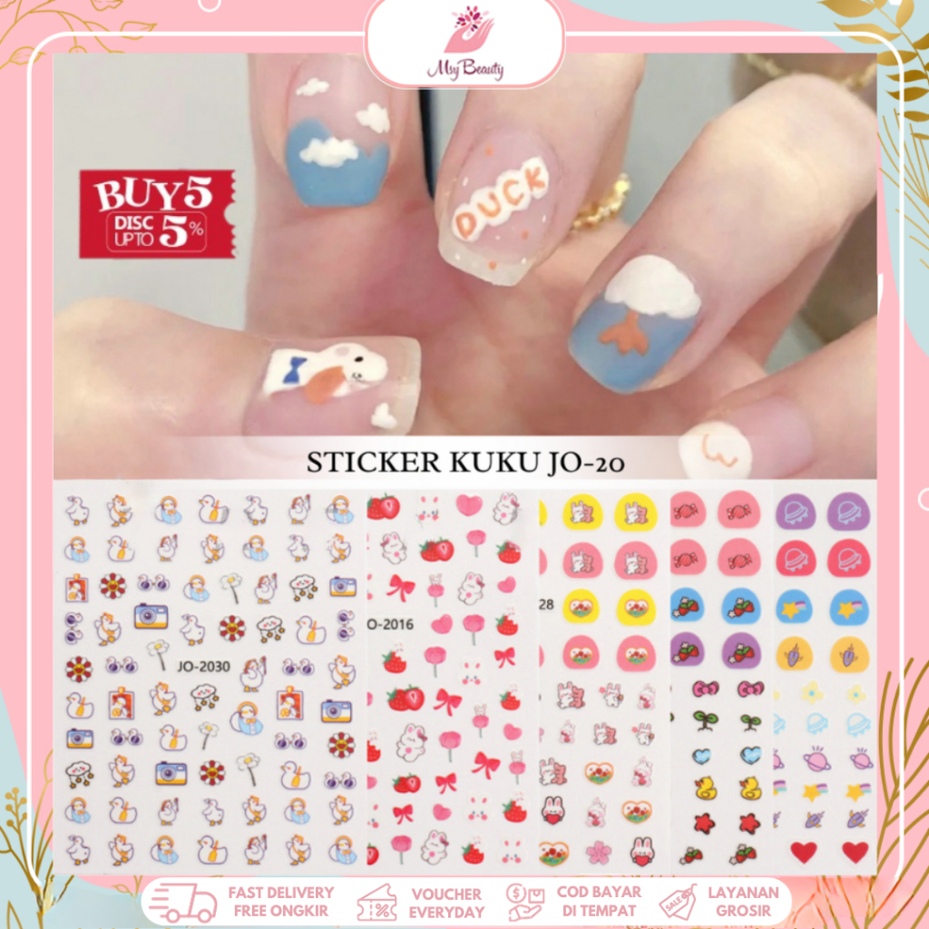 Jual MSY STIKER KUKU MOTIF ANIMALS/STICKER NAIL ART DESAIN RANDOM/BUAH ...
