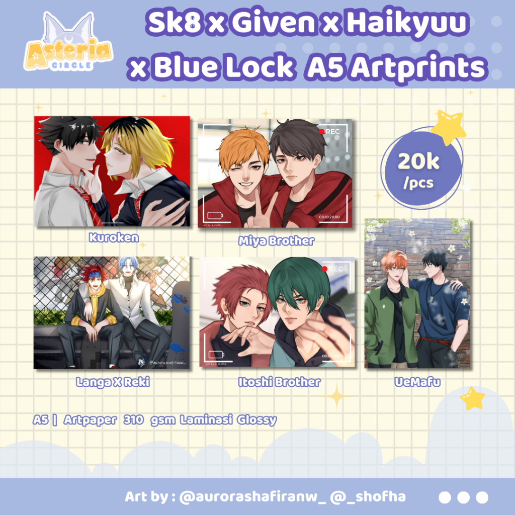 Jual Haikyuu/Blue Lock/Given/Sk8 Infinity A5 Artprint | Shopee Indonesia