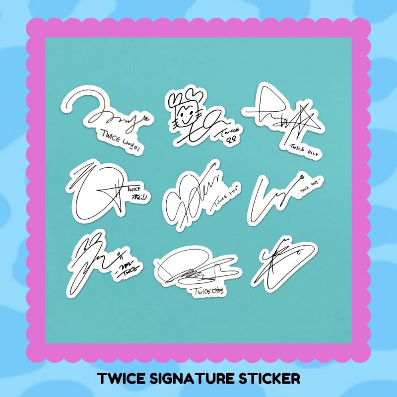 Jual 1 set TWICE SIGNATURE STICKER TTD STIKER TANDA TANGAN KPOP ...
