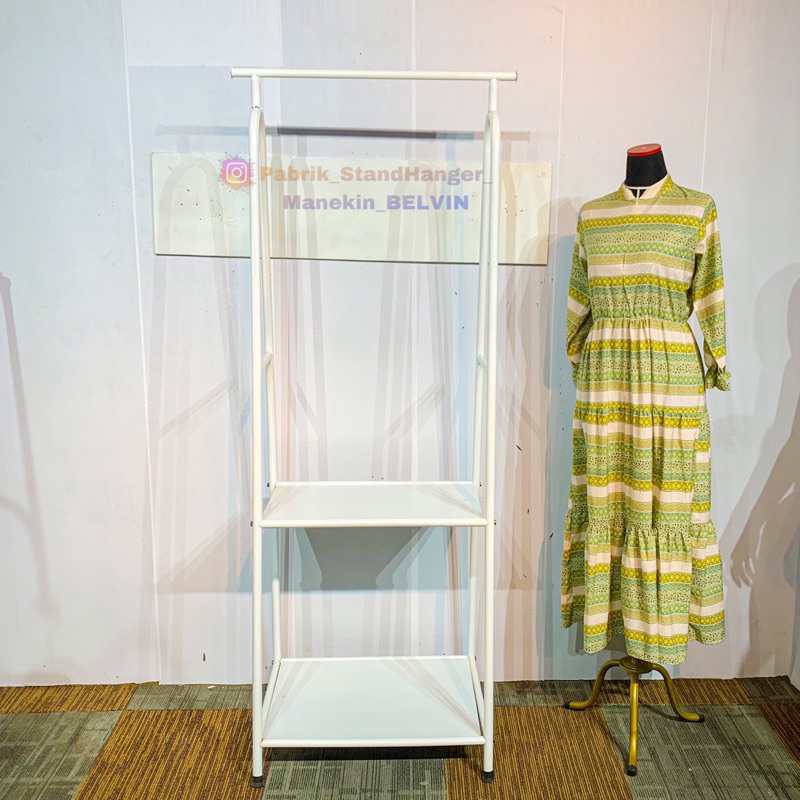 Jual StandHanger Rak Tiang Siku / Rak Hanger Baju Serbaguna - WHITE ...