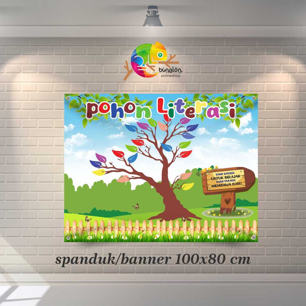 Jual Size 100x80 Spanduk Banner Pohon Literasi Pohon Cita Cita Shopee Indonesia 